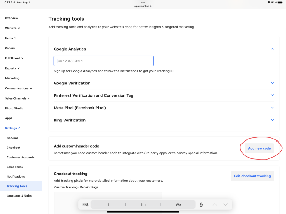 How to add Google Analytics 4 tracking to SquareUp E-commerce Site in ...